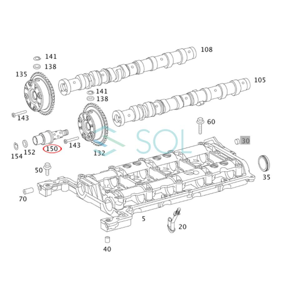 Mercedes-Benz ベンツ W203 W204 W209 R171 カムシャフト アジャスターコントロールバルブ C180 C200 ...