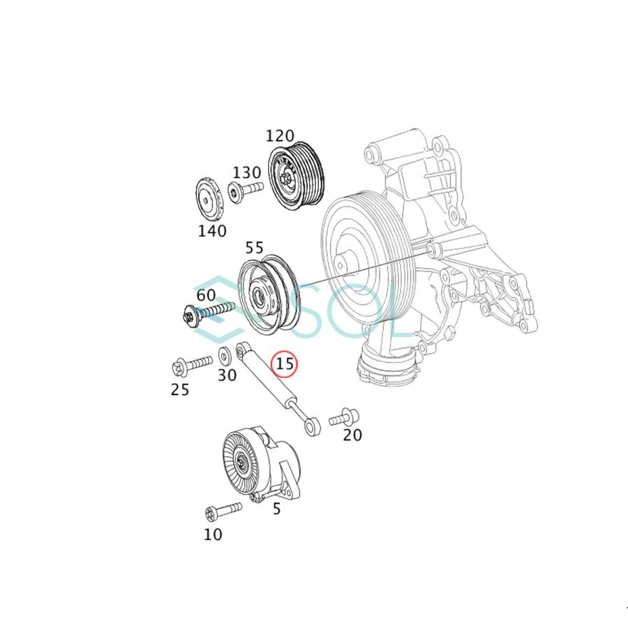Mercedes-Benz ベンツ R171 W164 W251 W463 X204 ベルトテンショナーダンパー SLK200 SLK280 SLK350 ML350 ML500 R350 ...