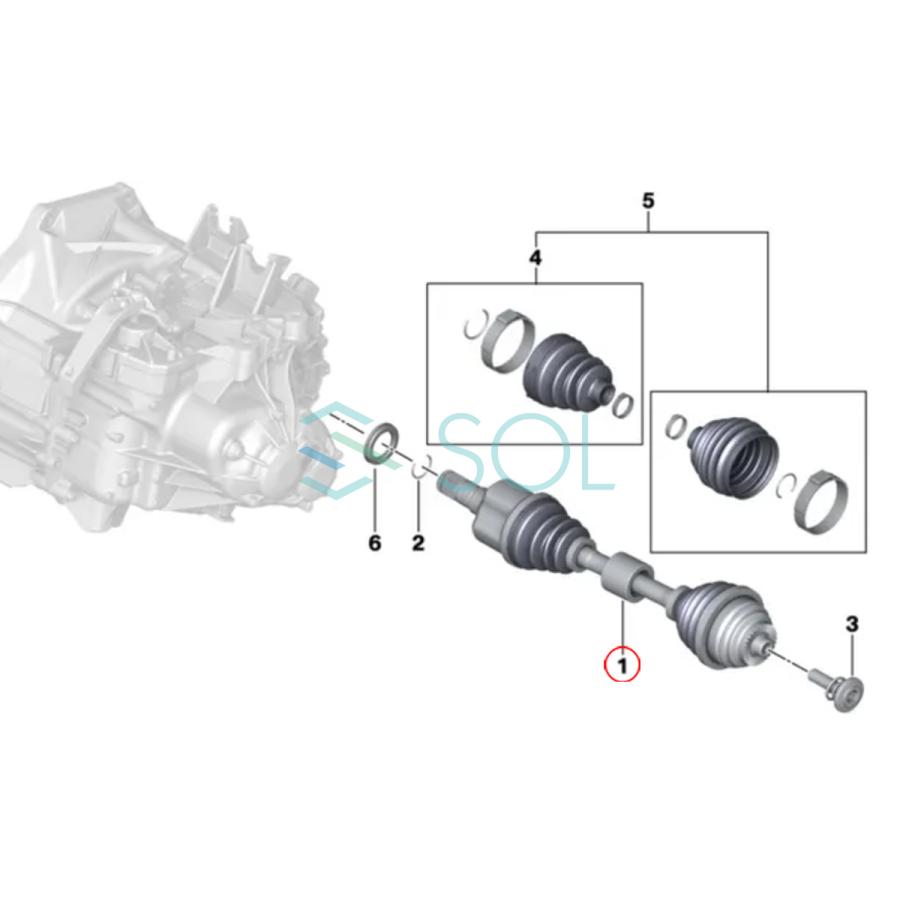 BMW MINI F55 F56 F57 F60 フロント ドライブシャフト アウトプットシャフト 左側 クーパー クーパーS クーパーSD ...