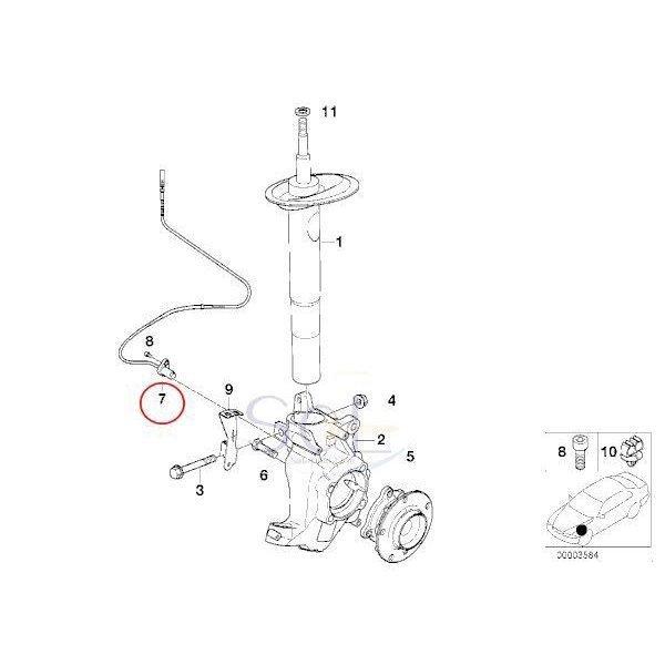 BMW E39 フロント ABSセンサー スピードセンサー 左右共通 525i 528i 540i 34521182159 出荷締切18時 ...
