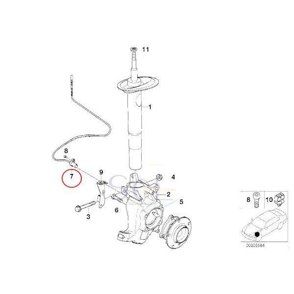 BMW E39 フロント ABSセンサー スピードセンサー 左右共通 525i 528i 540i 34521182159 出荷締切18時 ...