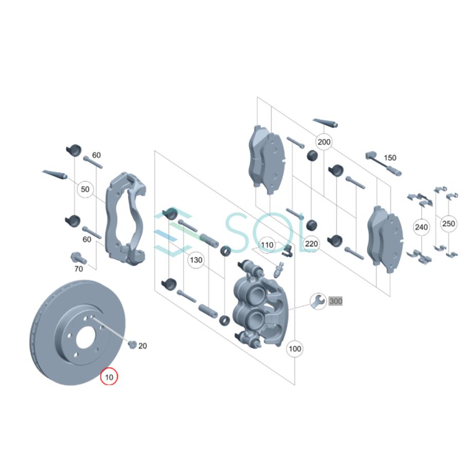 Mercedes-Benz HAPAD ベンツ W447 フロント ブレーキローター ブレーキディスク 左右セット V220d ...