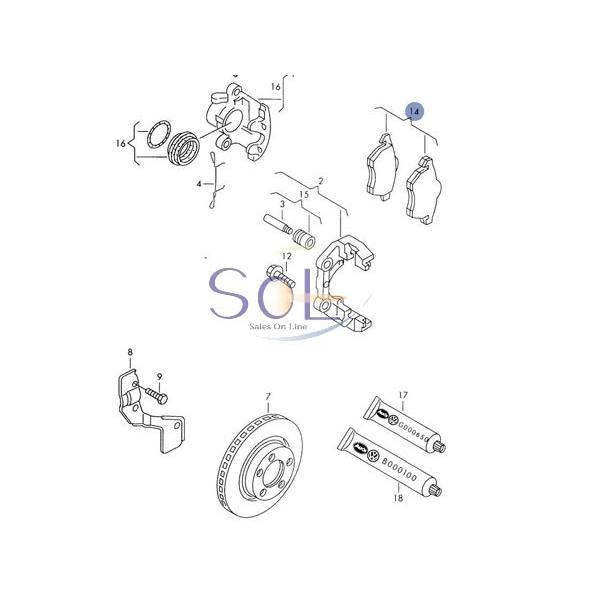 アウディ A4 (8D2 B5 8D5 8E2 B6 8E5 8ED B7) フロント ブレーキパッド ブレーキパット 左右セット 4B0698151AB 4B0698151E ...