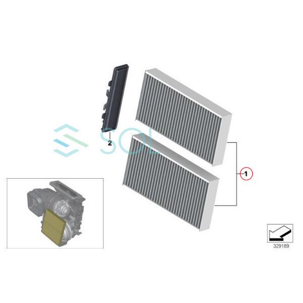 BMW MINI F54 F55 F56 F57 F60 エアコンフィルター 2枚セット 64316835406 64316835405 ...