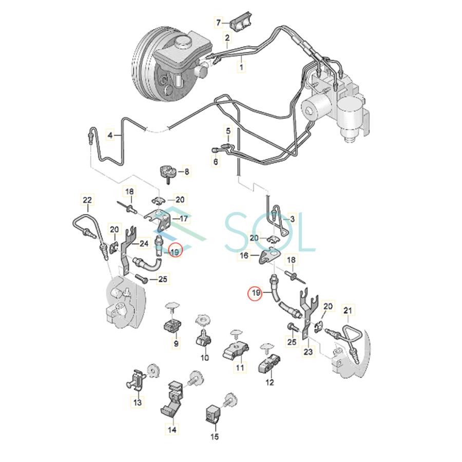 Audi アウディ A4 B6 B7(8E2 8E5 8H7 8EC 8ED 8HE) フロント ブレーキホース 左右共通 ...