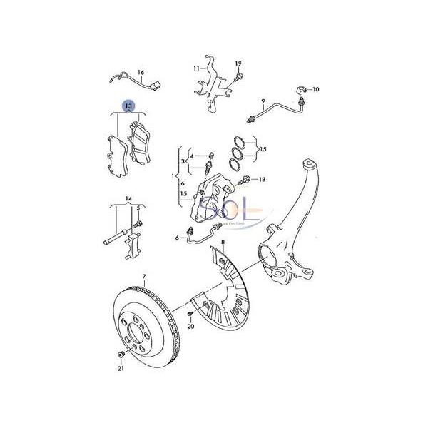 アウディ Q7 (4L) リア ブレーキパッド ブレーキパット 左右セット 7L0698451 7L5698451B 7L0698451A ...