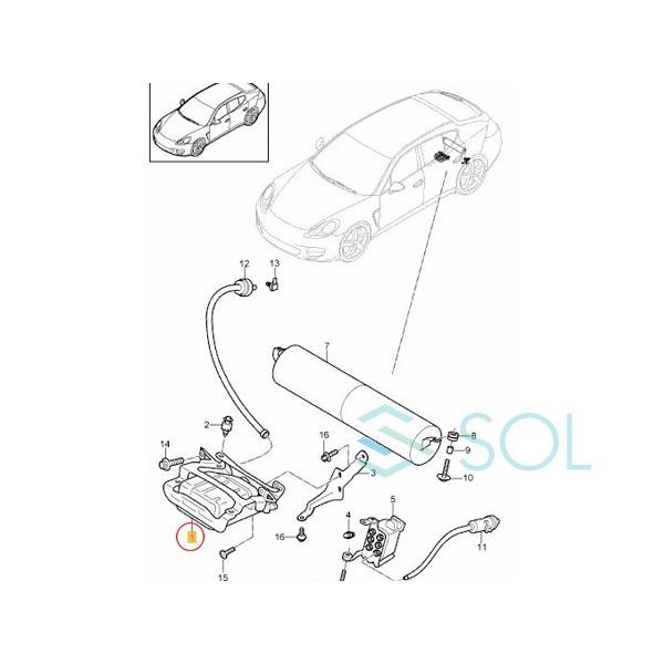 PORSCHE ポルシェ パナメーラ(970) エアサスコンプレッサーASSY 97035815125 97035815122 ...