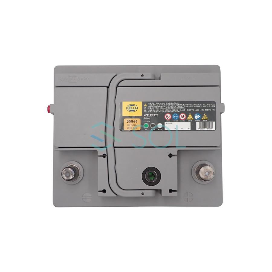 HELLA バッテリー 50AH 55066 フィアット 500 グランデプント バルケッタ プジョー 106 206 208 ルノー ...