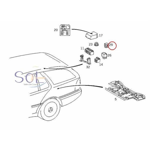 Mercedes-Benz ベンツ W201 W202 フューエルポンプリレー 190E C200 C220 C230 C240 C250 ...