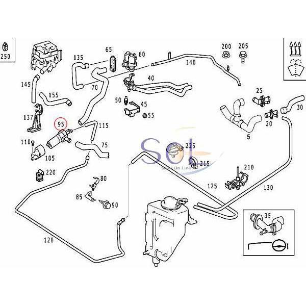 Mercedes-Benz（メルセデス・ベンツ） ベンツ W202 R230 ヒーター温水循環ポンプ BOSCH製 C180 C200 ...