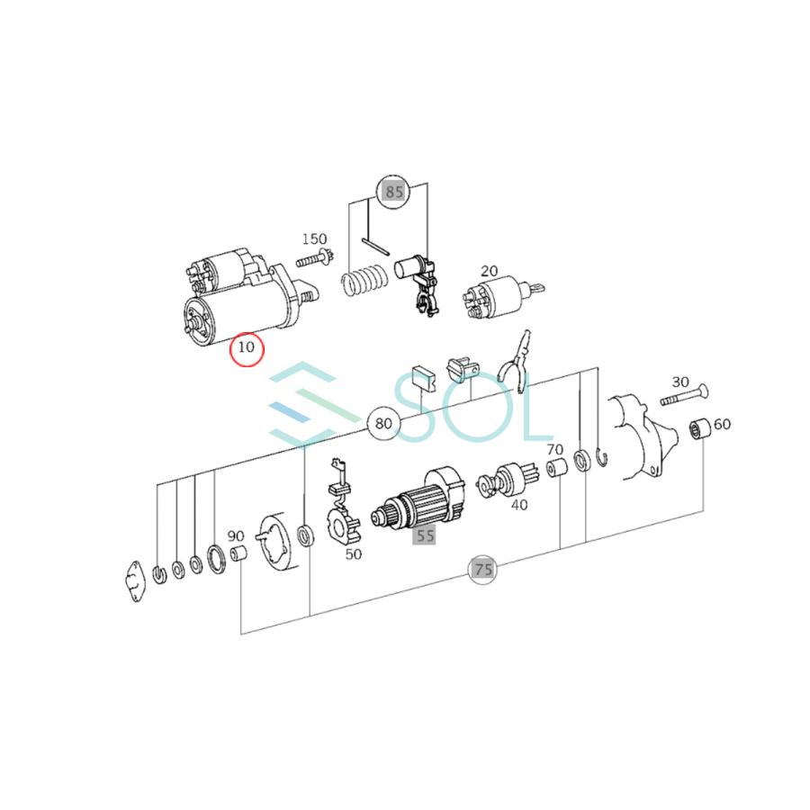 ベンツ W202 W203 W220 W221 W215 W216 スターターモーター BOSCH製 C240 C280 C320 C32 ...