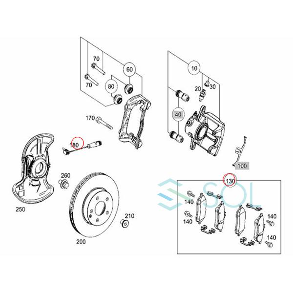 Mercedes-Benz（メルセデス・ベンツ） HAPAD ベンツ Eクラス W212 E250 フロント ブレーキパッド センサー 0054200820 2115401717 18時まで ...