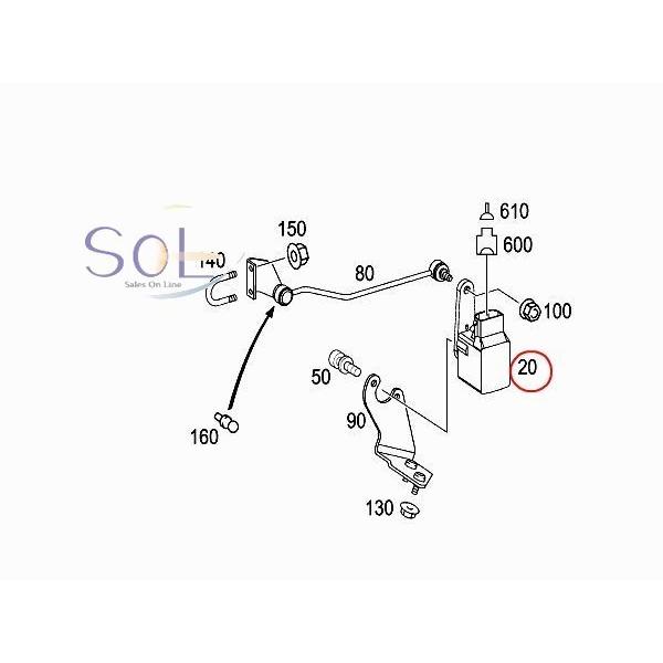 Mercedes-Benz ベンツ W210 W211 ヘッドライト光軸調整センサー E230 E240 E250 E280 E300 E320 E350 E400 E430 E500 ...