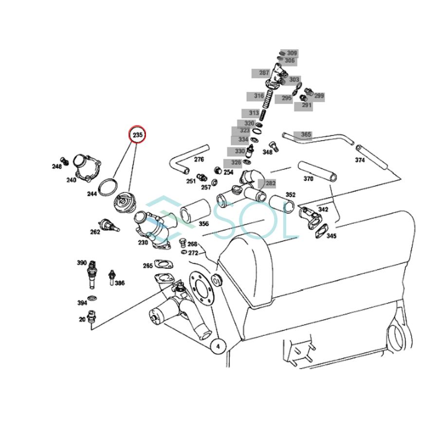 Mercedes-Benz MEYLE ベンツ Sクラス W140 S280 S320 サーモスタット サーモスタッド 87℃ 開弁 ...