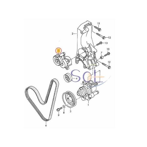 フォルクスワーゲン（Volkswagen） VW ゴルフ5 ゴルフ6 ルポ ニュービートル ポロ ベルトテンショナー 030145299F ...