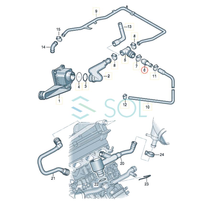 Audi（アウディ） A4 B6 B7(8E2 8E5 8H7 8EC 8ED) TT(8N3 8N9) ブリーザーバルブ PCVバルブ ...