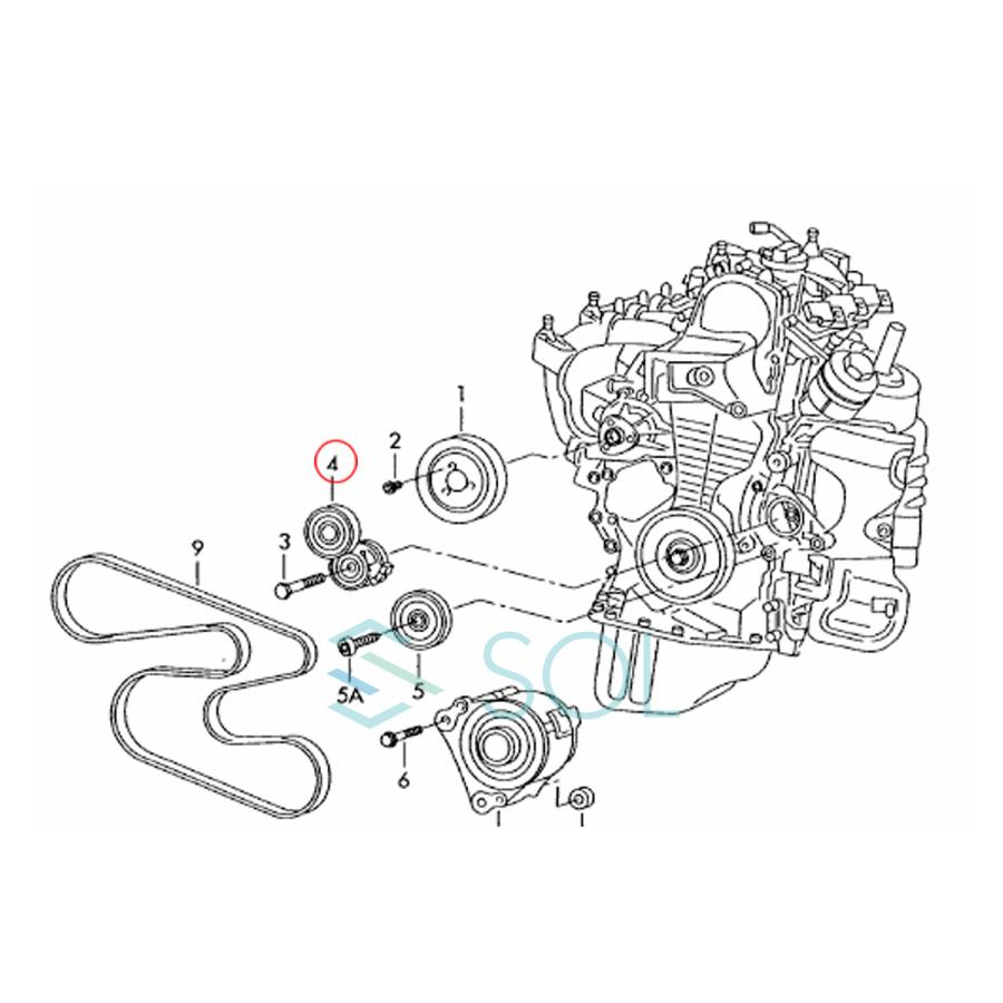 Audi（アウディ） A1(8X1 8XK 8XA 8XF) A3(8P1 8PA) ベルトテンショナー 03C145299C ...