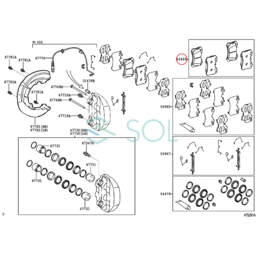 レクサス HAPAD LS USF40 フロント ブレーキパッド ディスクパッド 左右セット 04465-50260 04465-0W130 18時まで即日出荷 : 自動車パーツの宝箱 ...