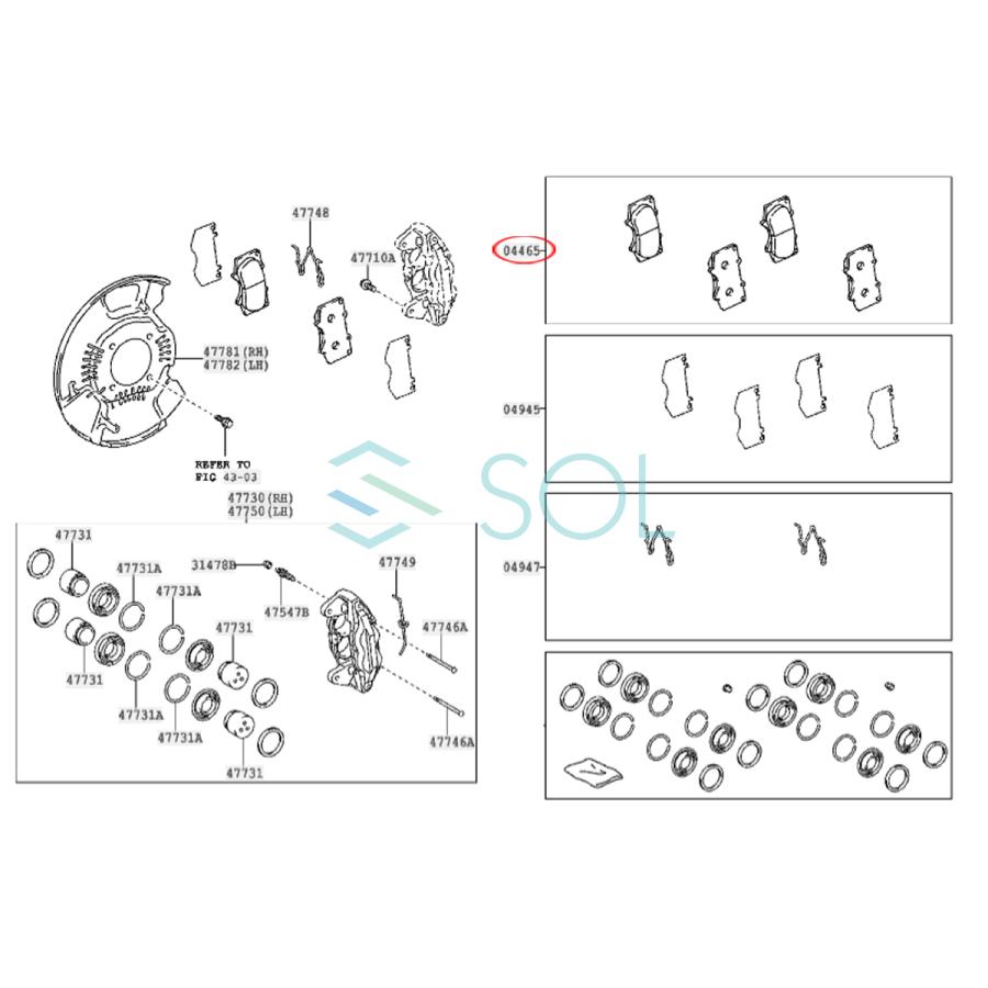 フロント ブレーキパッド トヨタ FJクルーザー GSJ15W 左右セット 04465-60320 04465-35290 04465 ...