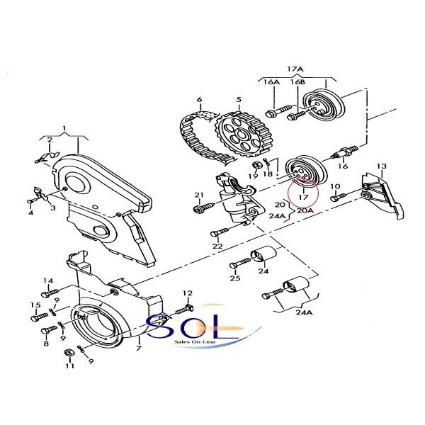 Audi アウディ A3 (8L1) A6 (4B2 4B5 C5) TT (8N3 8N9) タイミングベルトテンショナープーリー ...