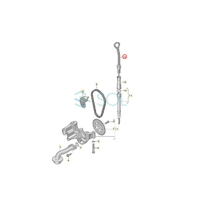 Audi アウディ A4 (8D2 8D5 B5 8E2 8E5 B6 8H7 8HE B7) A6 (4B2 4B5 C5) オイルレベルゲージ(エンジンオイルディップスティック 出荷締切 ...