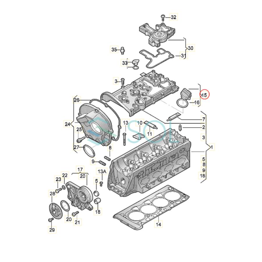 Audi アウディ A3(8V1 8VK 8VA 8VF) A4 B9(8WH 8WJ 8W2 8WC 8W5 8WD) Q5(8RB) オイルフィラーキャップ 06K103485C ...