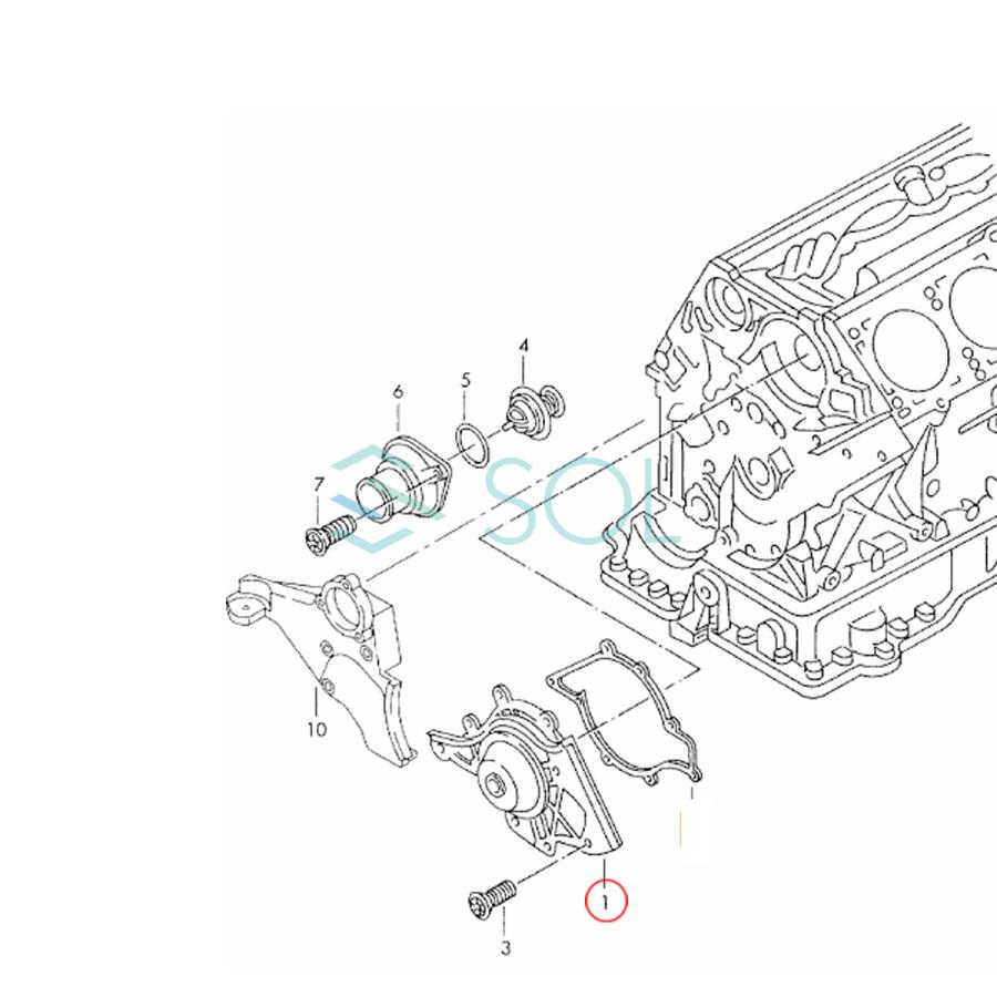 フォルクスワーゲン VW トゥアレグ(7LA 7L6 7L7) ウォーターポンプ ガスケット付 077121004P 077121004PX ...