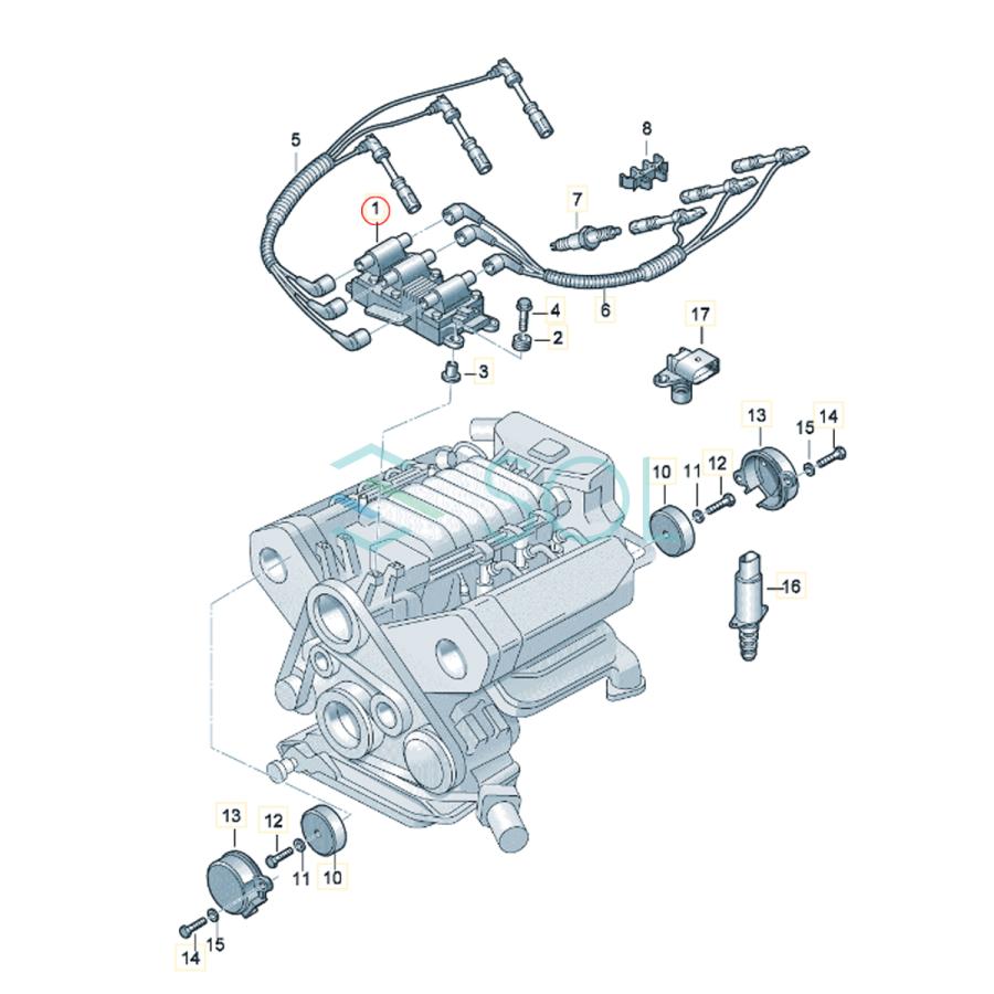 フォルクスワーゲン VW パサートB5(3B2 3B3 3B6) イグニッションコイル 078905104A 078905104 出荷締切18 ...