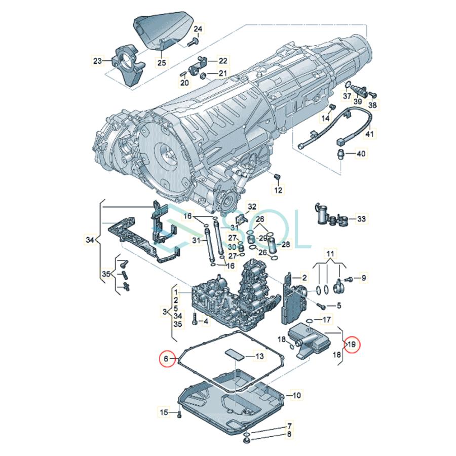 Audi（アウディ） A6 C7(8F7 4G2 4G5 4GC 4GD 4GH 4GJ) A7(4GA 4GF) ATオイルフィルター ...