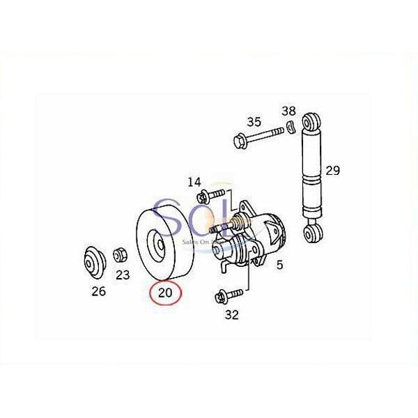 Mercedes-Benz ベンツ W124 W210 R170 ベルトテンショナープーリー E220 E230 SLK230 ...