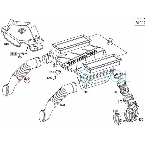 Mercedes-Benz ベンツ W220 エアインテークホース エアダクトホース 右側 S320 S350 1120943682 ...
