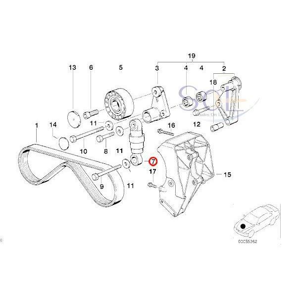 BMW E34 E36 E39 Z3 エアコンコンプレッサー ベルトテンショナー 320i 323i 325i 328i 520i 525i ...