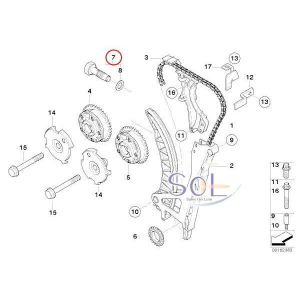 BMW E46 E90 E91 E92 F10 F11 ベルトチェーンテンショナー 318i 320i 528i 11317567680 ...