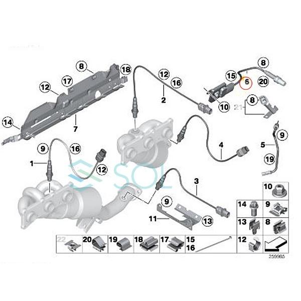 BMW E90 E91 E92 E60 E61 E63 E64 NOXセンサー 窒素酸化物センサー 325i 525i 530i 630i 5WK96610L 11787587129 出荷締切 ...