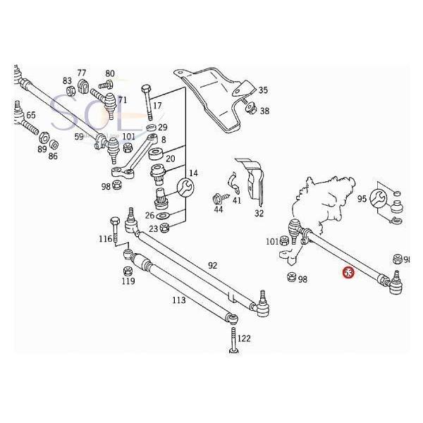 ベンツ W124 ステアリングタイロッド 左右共通 E220 E280 E300 E320 1243300803 1243300903 出荷 ...