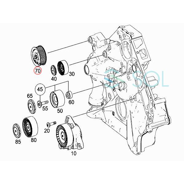 Mercedes-Benz ベンツ R230 W209 W219 W164 W251 アイドラプーリー ガイドプーリー SL63 CLK63 ...