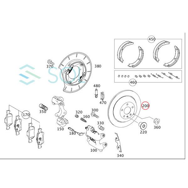 Mercedes-Benz（メルセデス・ベンツ） ベンツ W164 W251 リア ブレーキローター ブレーキディスク 左右セット ML350 ...