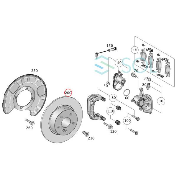 Mercedes-Benz ベンツ W166 リア ブレーキローター ブレーキディスク 左右セット ML350 GLE350d ...