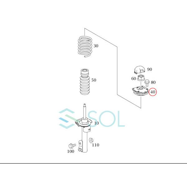 Mercedes-Benz ベンツ W169 W245 フロント ショック アッパーマウント 左右共通 A170 A180 A200 B170 ...