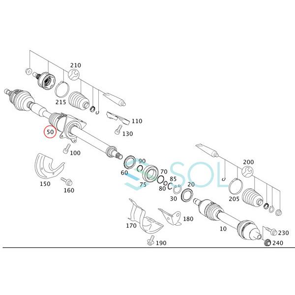 Mercedes-Benz ベンツ W169 W245 ドライブシャフト 右側 A170 A180 A200 B170 B180 B200 ...