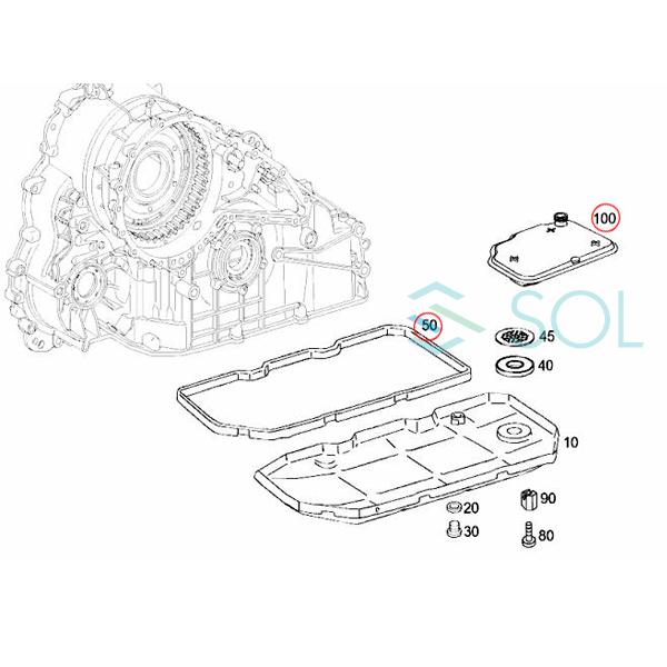 Mercedes-Benz ベンツ W169 W245 ATFフィルター + オイルパンガスケット 2点セット A170 A180 A200 ...