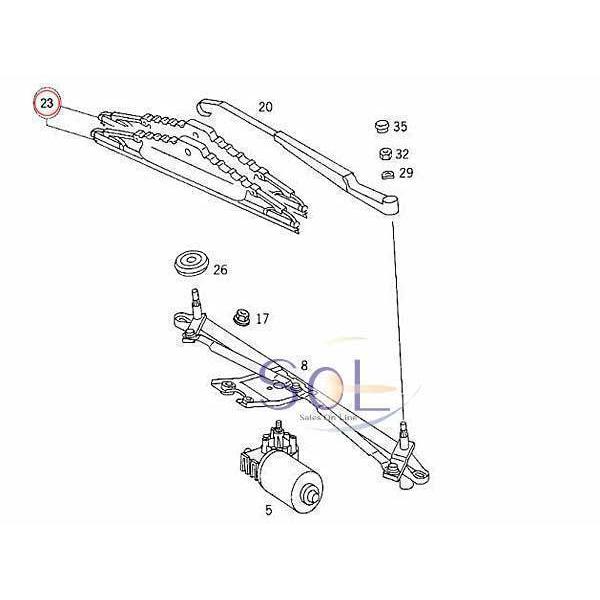 Mercedes-Benz ベンツ W163 R170 ワイパーブレードセット ML270 ML320 ML350 ML430 ML55 ...