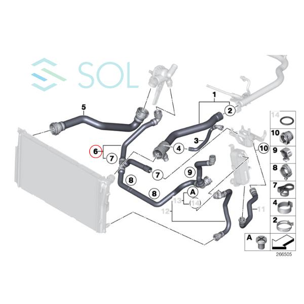 BMW F20 F21 F30 ウォーターポンプ ウォーターホース クーラントホース 116i 320i 17127596834 出荷締切18 ...