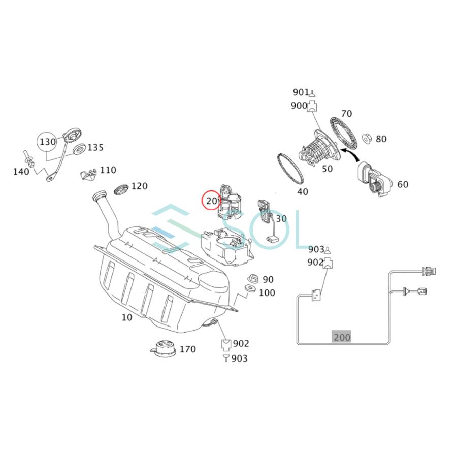 Mercedes-Benz ベンツ R171 フューエルポンプ 燃料ポンプ ガソリンポンプ SLK200 SLK280 SLK350 ...