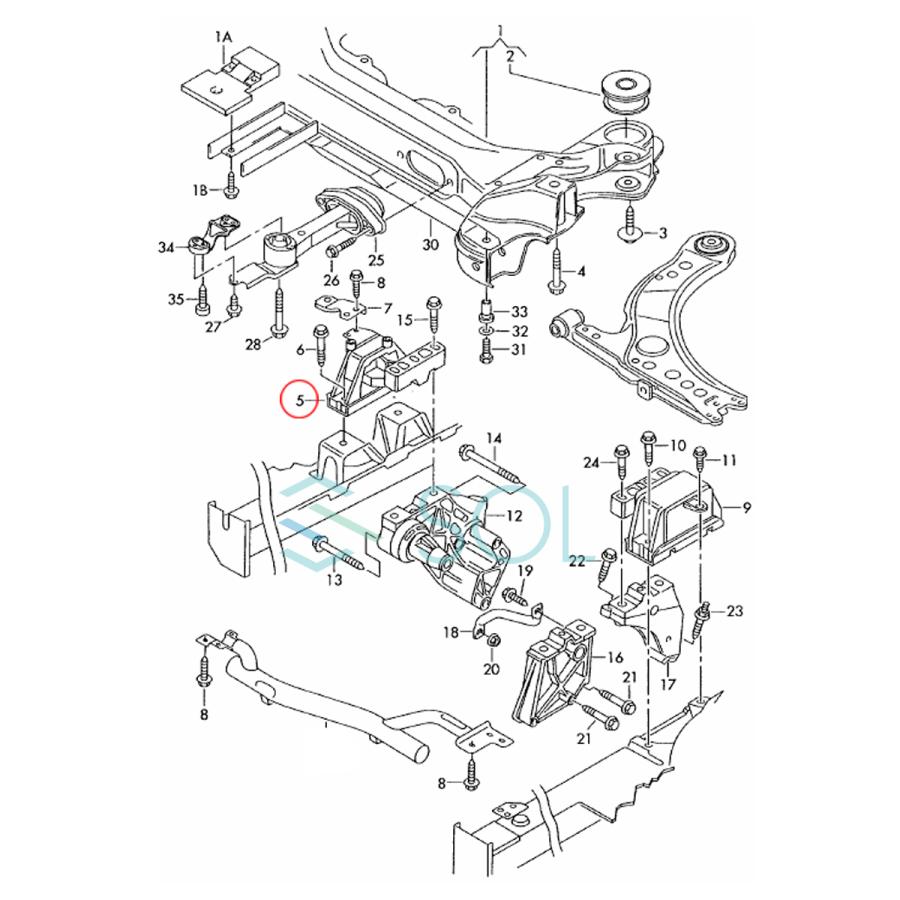 Audi アウディ A3 S3(8L1) エンジンマウント 右側 1J0199262BE 出荷締切18時 : 自動車パーツの宝箱 エスオーエル ...