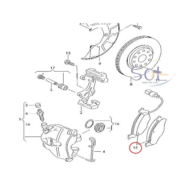 Audi HAPAD アウディ A2 8Z フロント ブレーキパッド ディスクパッド 左右セット 1K0698151F 1K0698151A ...