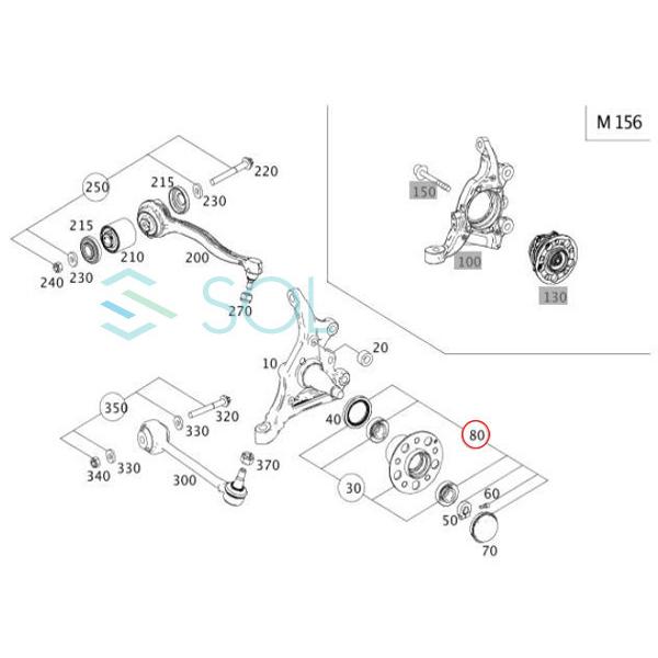 ベンツ W203 フロント ホイールハブベアリング リペアキット 左右共通 C180 C200 C230 C240 C280 C320 C32 ...
