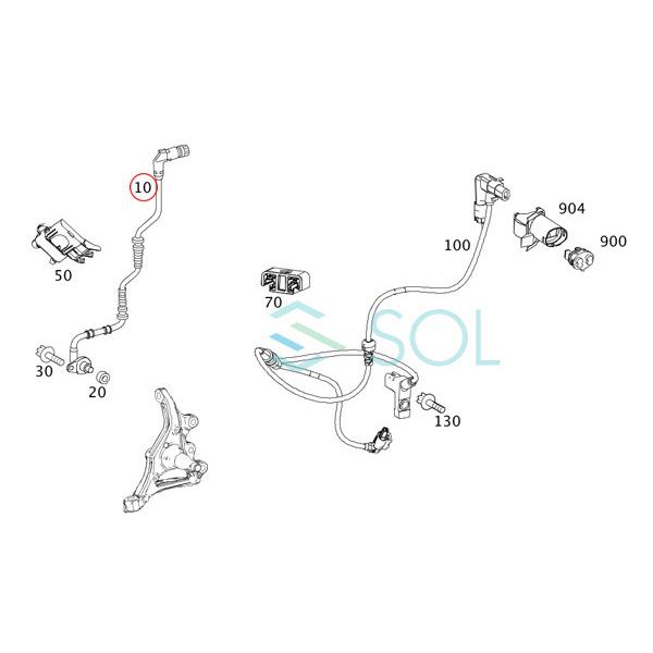 Mercedes-Benz ベンツ W204 フロント スピードセンサー ABSセンサー 左右共通 C180 C200 C250 C300 ...