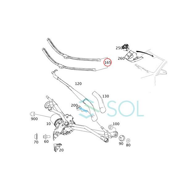 Mercedes-Benz ベンツ X204 フロント ワイパーブレード 左右セット GLK300 GLK350 2048203800 ...