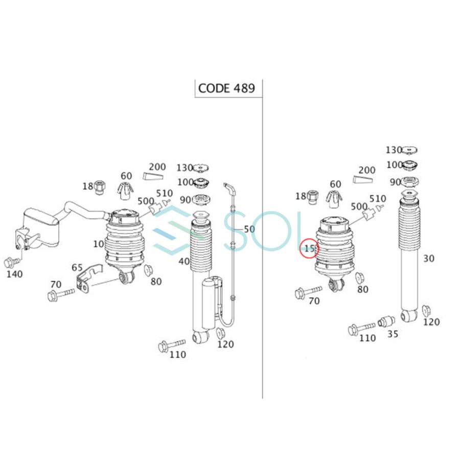 Mercedes-Benz（メルセデス・ベンツ） ベンツ W211 リア エアサス エアサスペンション ショック 左右セット E240 E250 E280 E300 E320 E350 ...